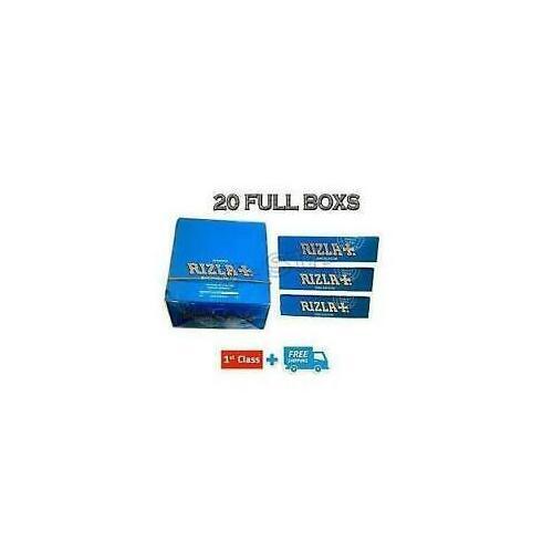 20 BOX OF RIZLA BLUE KING SIZE SLIM CIGARETTE SMOKING ROLLING PAPERS ...