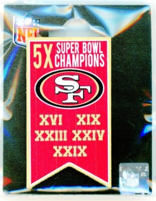 49ers 5X Super Bowl Champs pin New in Package San Francisco Forty ...