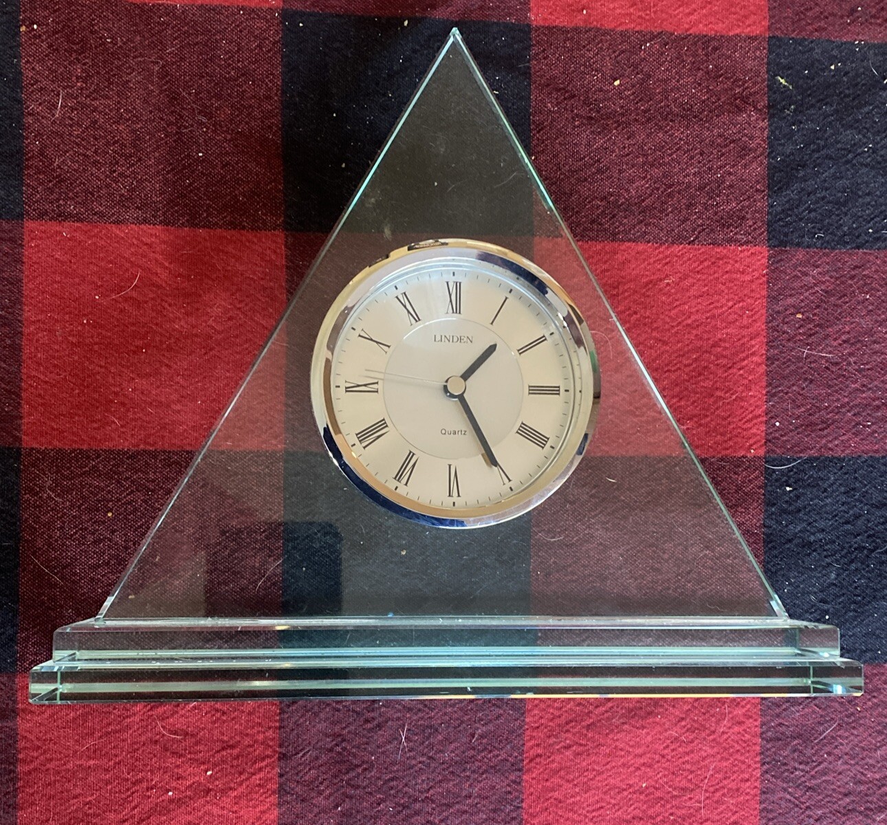 Contemporary Linden Triangle Glass Clock Modern Retro Design 8-1/4"H | eBay