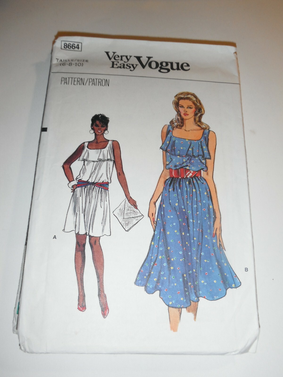 Vintage Very Easy Vogue 8664 Ruffle Neck Sundress Pattern Choose Size ...