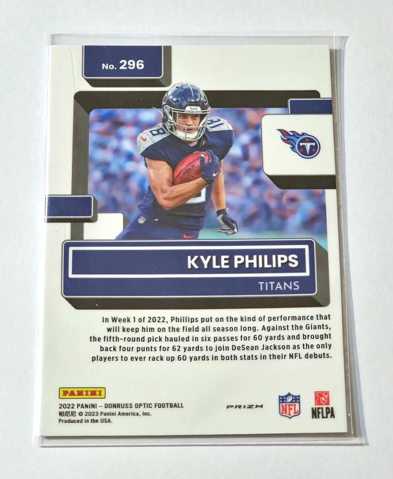 Kyle Phillips - OPTIC RATED ROOKIE PURPLE SHOCK - 2022 Donruss Optic Football | eBay