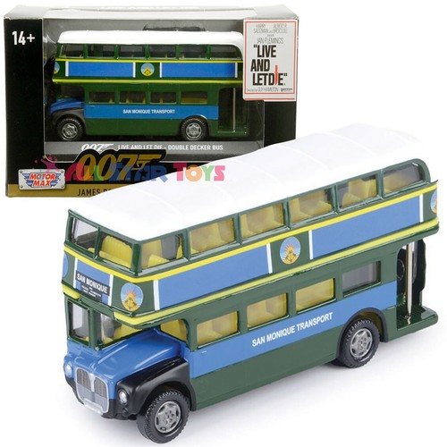 007 James Bond Double Decker Bus (Green) 5" Diecast Model Motormax ...