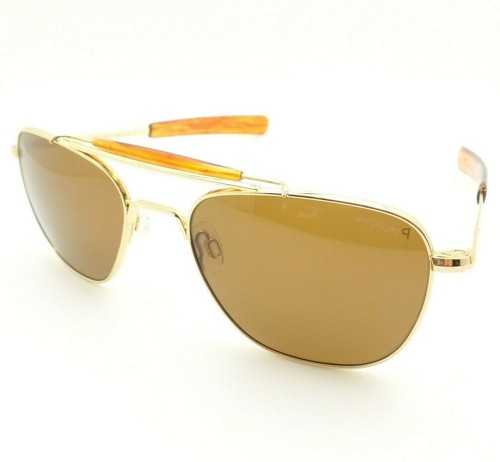 Randolph Aviator II 23k Gold American Tan Polarized 55mm Bayonet USA ...