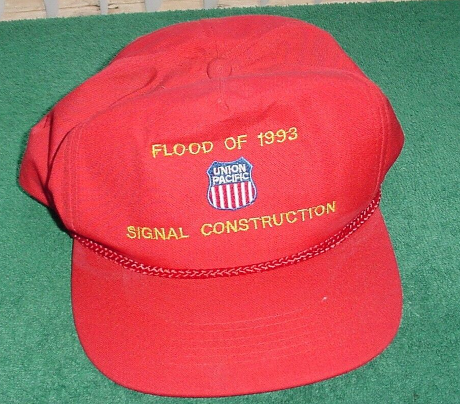 Rare Vintage Union Pacific Railroad Train Hat Cap Flood 1993 Signal ...