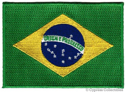 BRAZIL FLAG PATCH BRASIL SOCCER FUTBOL EMBLEM embroidered iron-on RIO ...