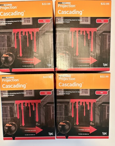 4 Cascading Red Blood Drip Light Halloween Prop Projection Yard ...