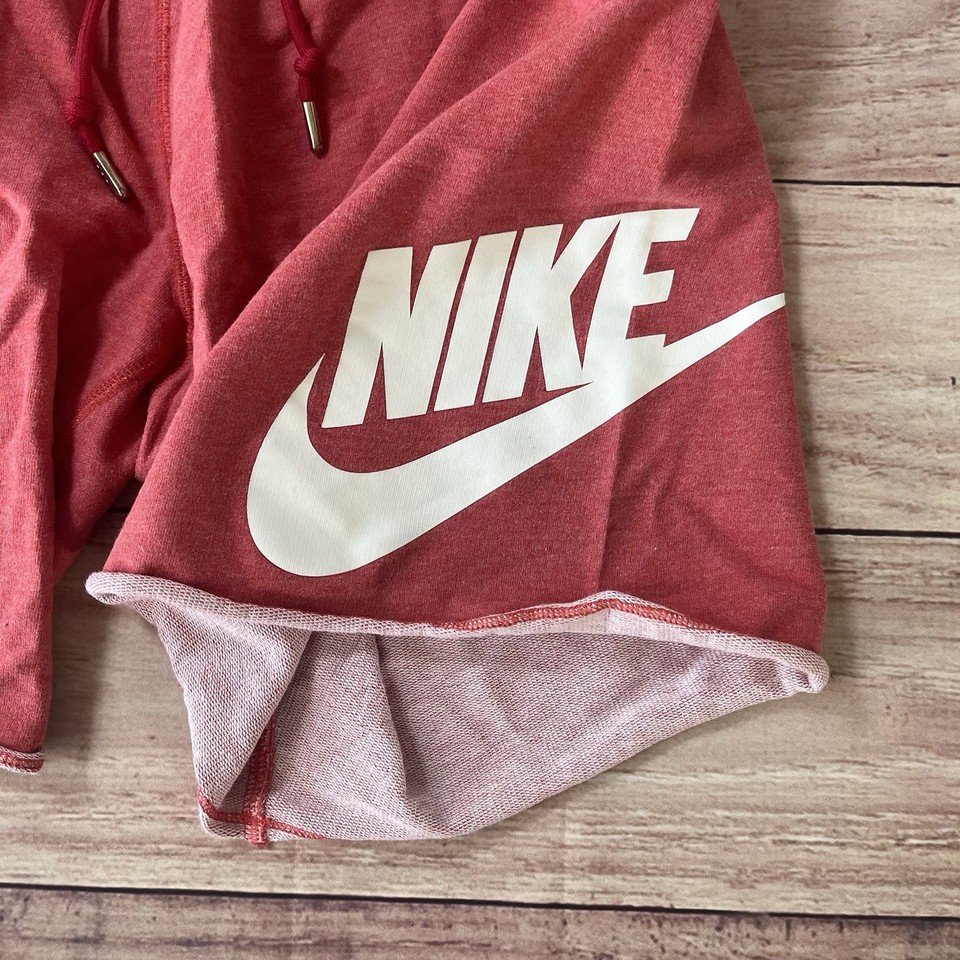 Nike AT5267-605 Men's Large 30x9 Washed Red Shorts Cotton Big Swoosh ...