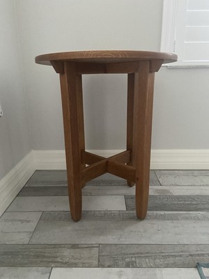 Charles Limbert Antique Wood Mission Style Round Lamp Table, End Table ...