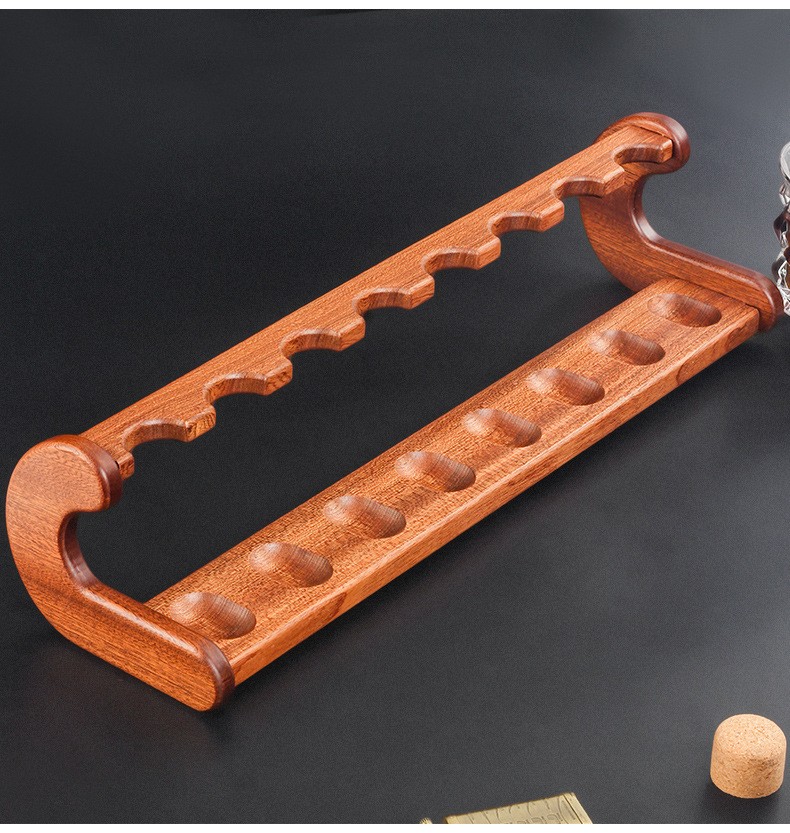 Single Layer 8-Slot Wooden Smoking Pipe Display Rack Stand Base Holder ...