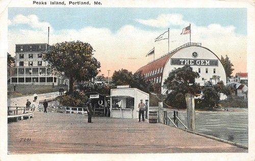 PORTLAND ME Maine PEAKS ISLAND~THE GEM~Roller Skating Rink~Theater 1921 ...