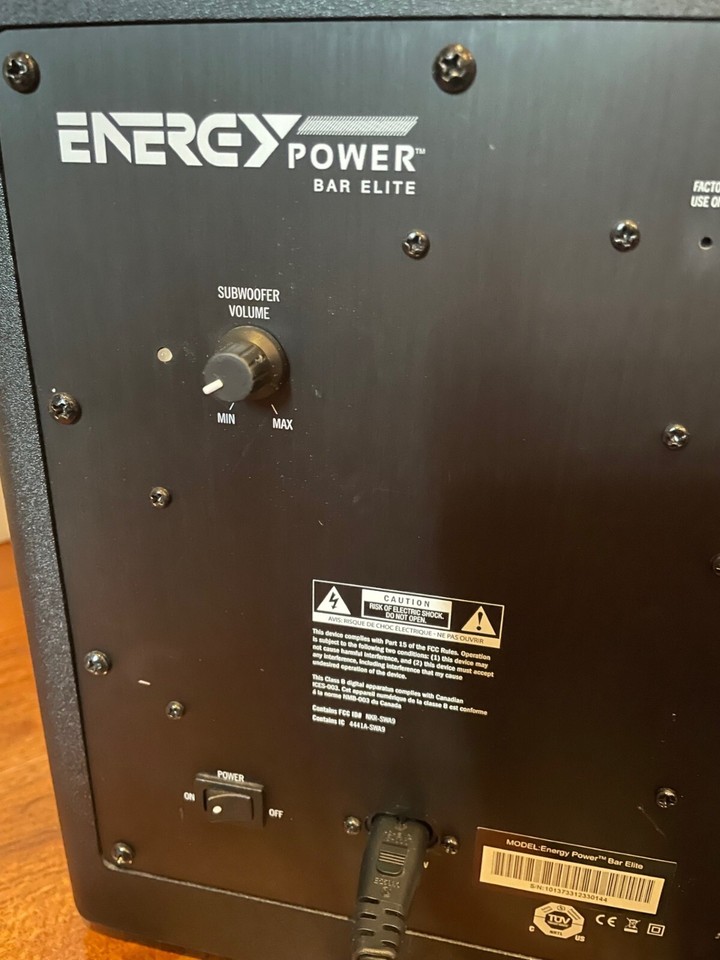 Energy By Klipsch Power Bar Elite Soundbar Wireless w/ Subwoofer ...