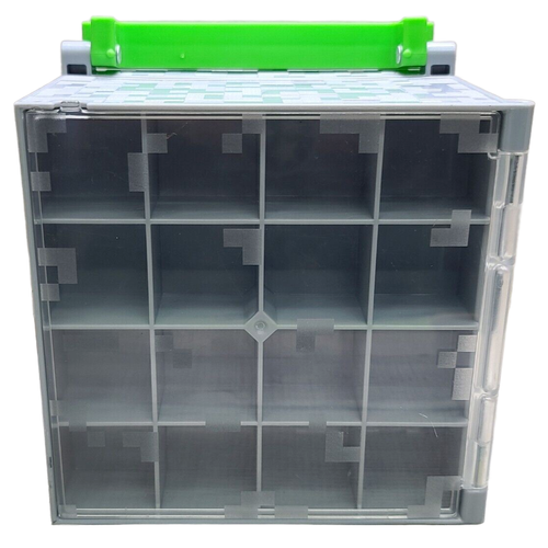 Minecraft Storage Cube Box For 32 Minecraft Mini Figures Gray Mattel ...