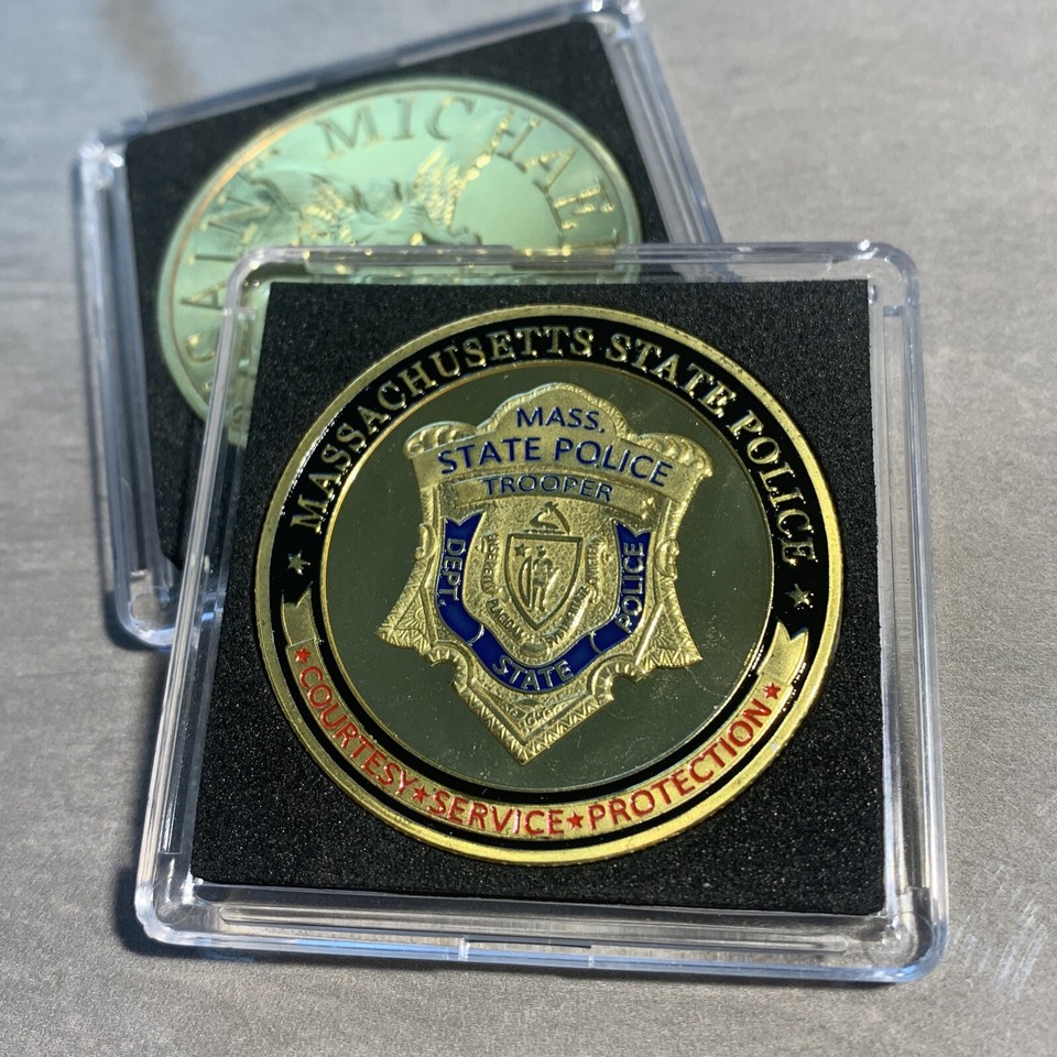 Massachusetts State Police Trooper Challenge Coin 40mm with Case New | eBay