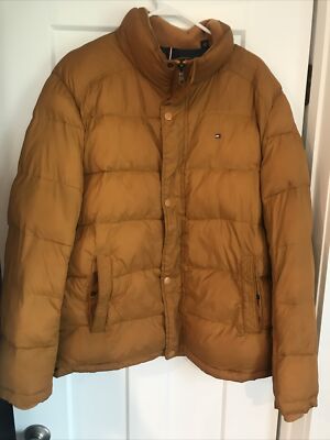 Tommy Hilfiger Mens Gold Winter Jacket Large Used | eBay