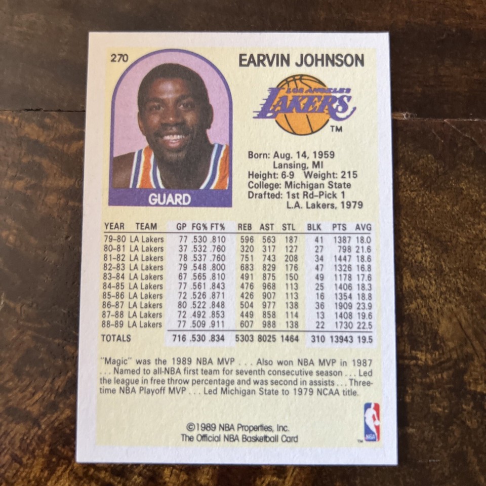 1989 NBA Hoops Earvin Magic Johnson #270 | eBay