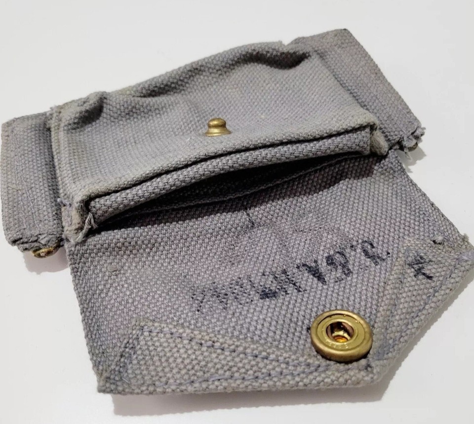 WW2 1943 RAF PILOT PISTOL AMMO POUCH BLUE WEBBING WWII 1925 PATTERN ...