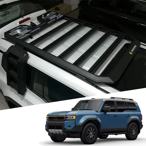 Roof Luggage Rack + Side ladder For Land Cruiser Prado 250 J250 LC250 ...