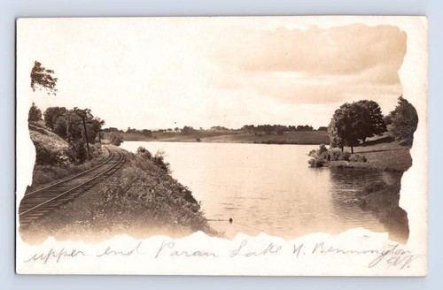 Paran Lake Railroad ~ North BENNINGTON Vermont RPPC Antique Photo 1910s ...