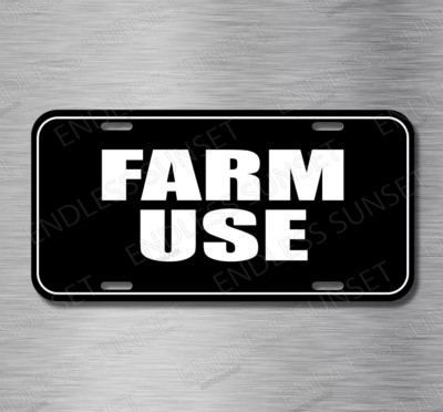Farm Use Truck Ranch Farmer County Beef Livestock License Plate Front ...