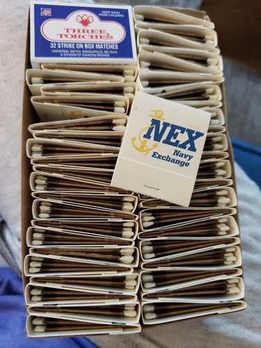 Box of Vintage Match books - NEX Navy Exchange & Three Torches boxes | eBay