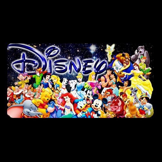 COLORFUL Disney w/Characters Mural Aluminum License Plate,Custom ...