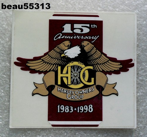 ⭐HARLEY 1998 15th ANNIVERSARY HOG STICKER DECAL GREAT FOR YOUR HELMET ...