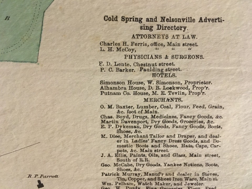 Cold Spring 1867 Steel Engraved Map by F.W. Beers | eBay