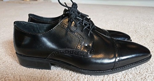 Stacy Adams Abbott Mens 11 W Wide Cap Toe Oxford Black Leather Dress ...