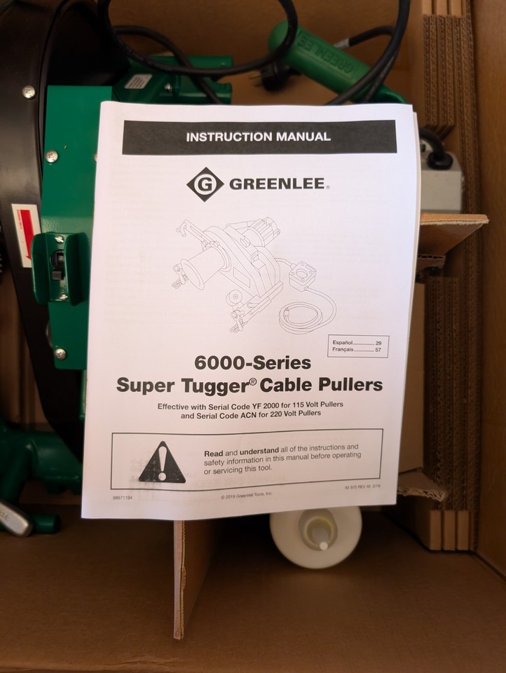 Greenlee 6001-22 Cable Puller, 220V. NIB | eBay