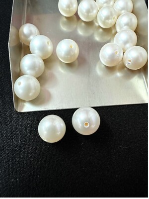 3mm-9.5mm White Round Shape Matched Freshwater Pearls Half Drilled AAA ...