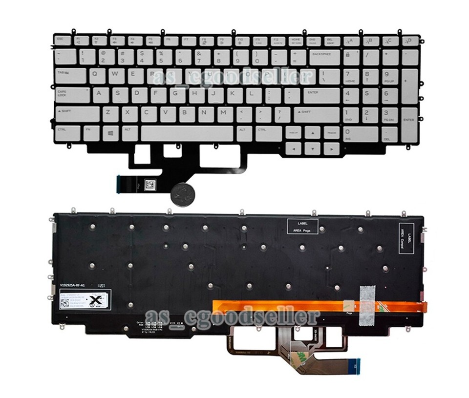 New for DELL Alienware m17 R3 / m17 R4 Keyboard US BACKLIT No Frame ...
