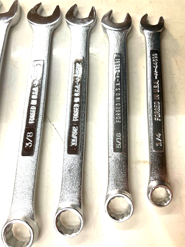 NOS! VINTAGE CRAFTSMAN TOOLS 9-pc. SAE COMBINATION WRENCH SET, 4962 ...