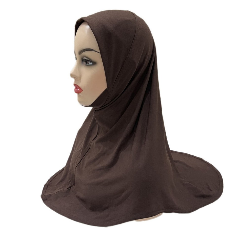 Muslim Hijab One Piece Kids Girls Head Scarf Instant Turban Wrap Shawls ...