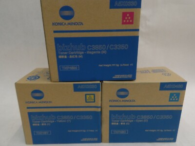 NEW OEM GENUINE KONICA MINOLTA FULL SET TNP48 LASER TONER COLOR CYAN ...
