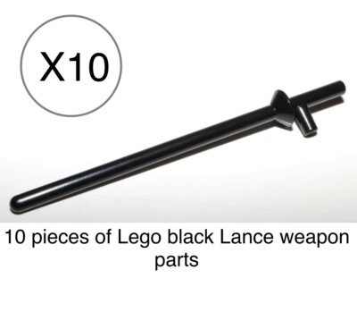 Lego 10 Pieces Black Lance / Castle mini figures weapon / flag holder ...