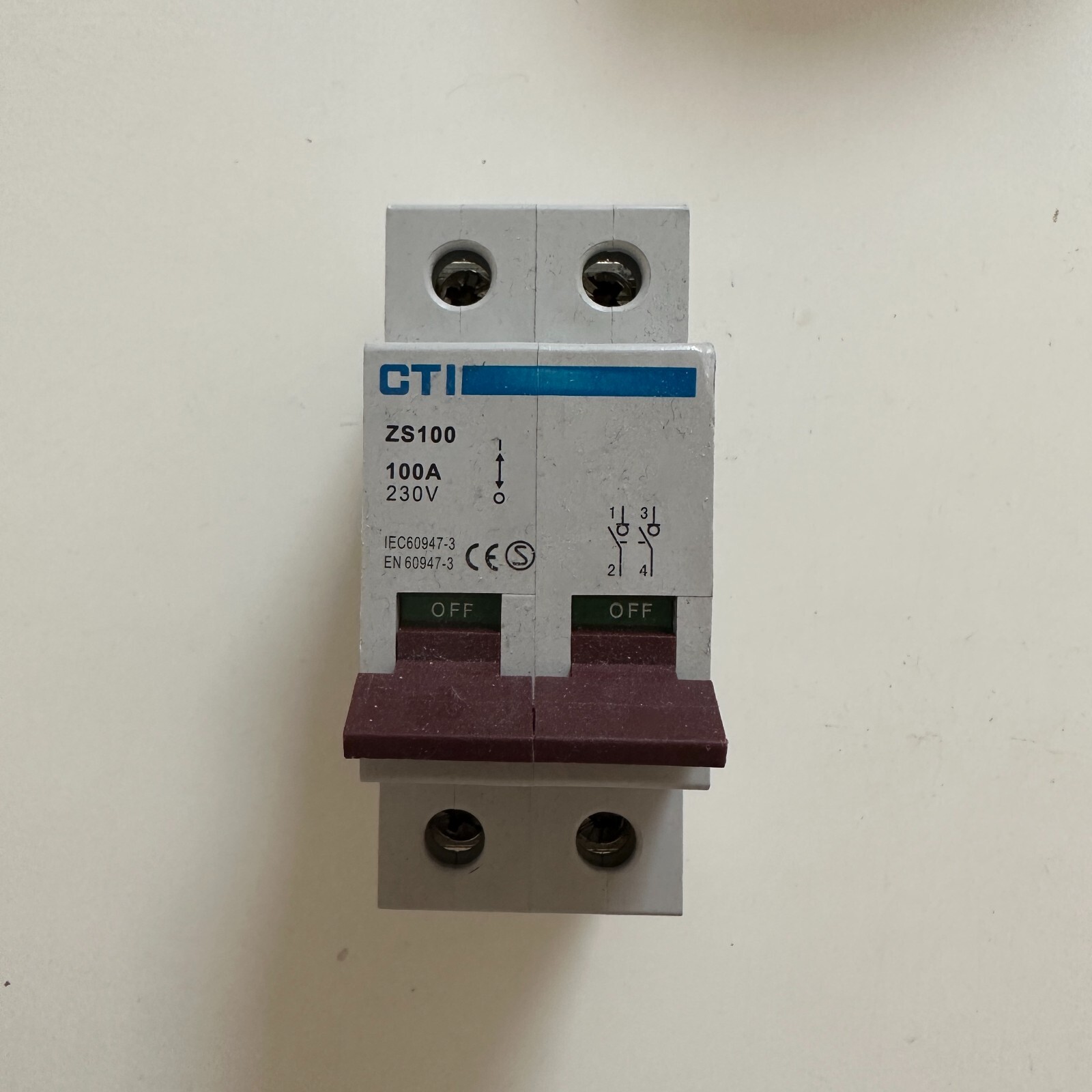 CTI 100 AMP ZS100 DOUBLE POLE MAIN SWITCH DISCONNECTOR | eBay UK