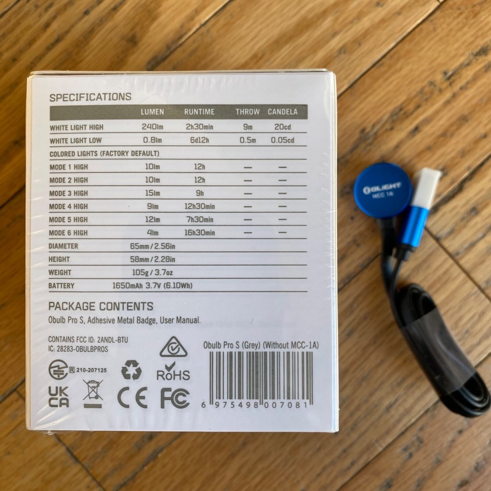Olight Obulb Pro S NIB Grey with MCC 1A. Great Price. | eBay