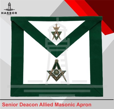 Senior Deacon Apron – Allied Masonic Degrees Green Freemason Regalia | eBay