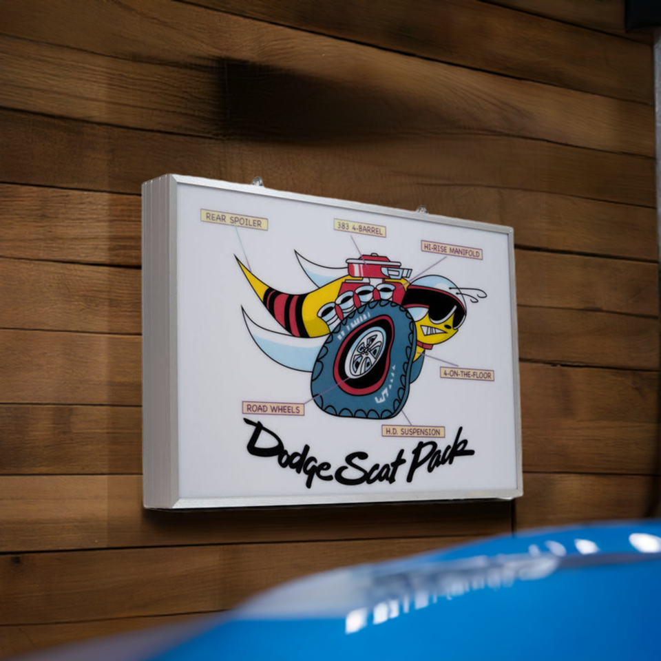 Large LIGHTED Dodge Scat Pack Sign Scat Pack Dart Demon Challenger ...