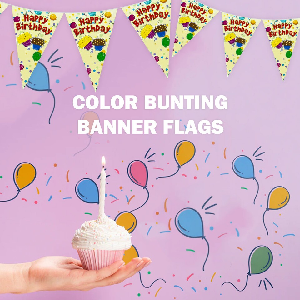 Triangle Flags Banner Milestone 8ft Pennant Party Banner Decoration ...
