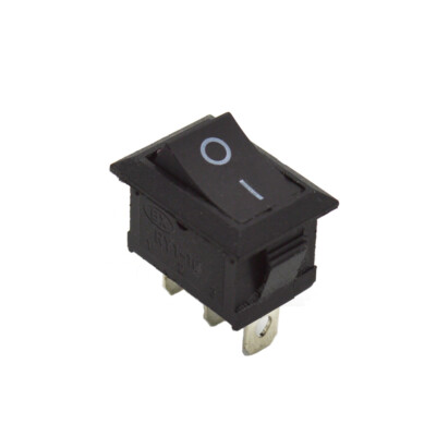 Rocker Switch 3 PIN Small Mini ON-OFF SPST 10A 125VAC 13x19mm BLACK ...