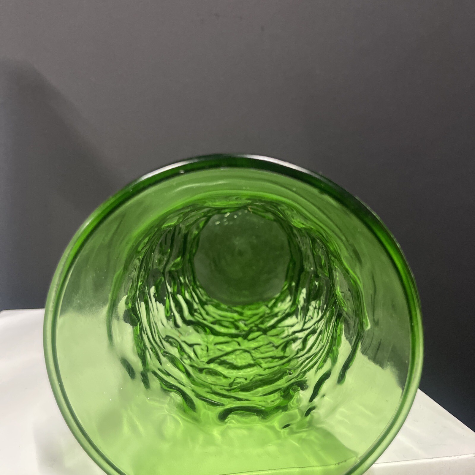 E.O. Brody Co. Cleveland Ohio Emerald Green Crinkle Glass Vintage Vase ...