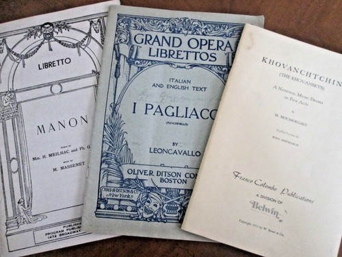 lot 3 OPERA LIBRETTO Manon I PAGLIACCI PUNCHINELLO Khovanchtchina ...