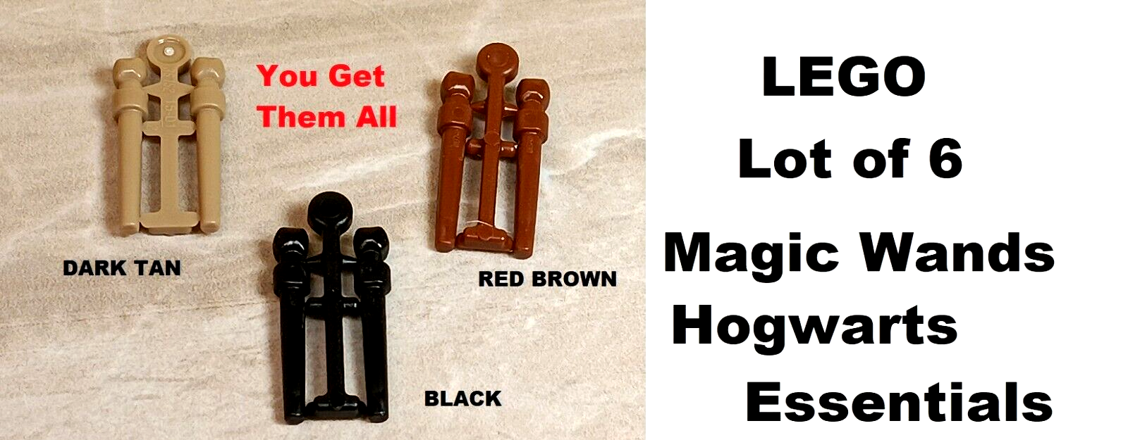 LEGO Magic Wand LOT OF 6 Harry Potter Magicial Hogwarts School Supplies ...