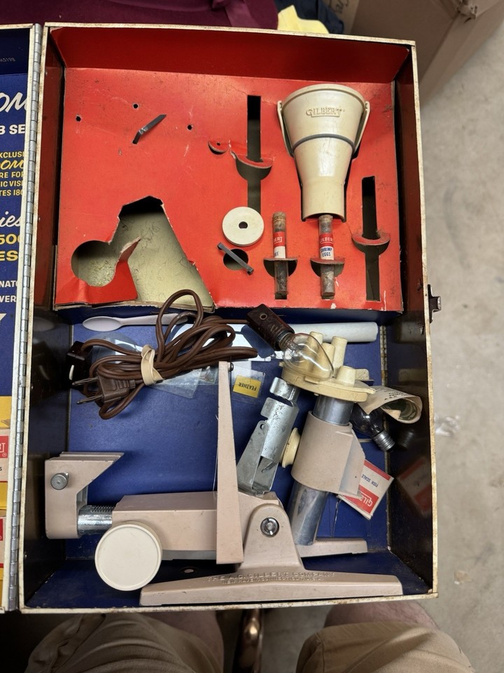Vintage 1950’s Gilbert Microscope And Lab Set as Shown Metal Electric ...