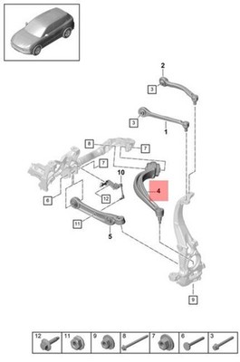 Genuine PORSCHE Cayenne 9YA Guide Rod Left Front PAB407693 | eBay