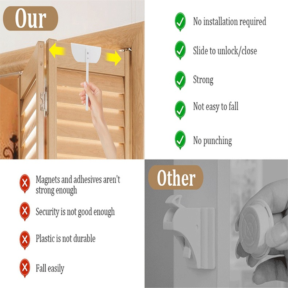 For Bi-fold Doors Bi-fold Door Lock Center Mount Lock Double-sided ...