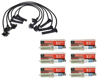 Motorcraft Spark Plug Wire Set WR6096 + 6 Motorcraft Spark Plug SP412 ...