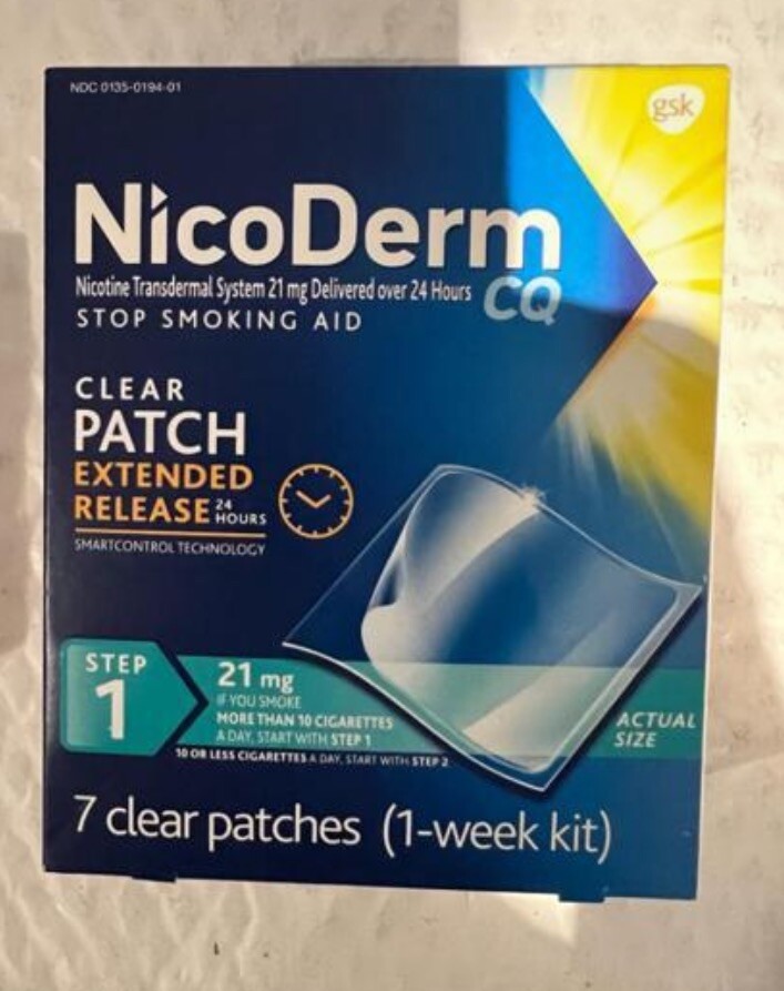 NicoDerm CQ Step 1-21 mg Clear Nicotine Patch-7 Count(EXP: 10/24) | eBay