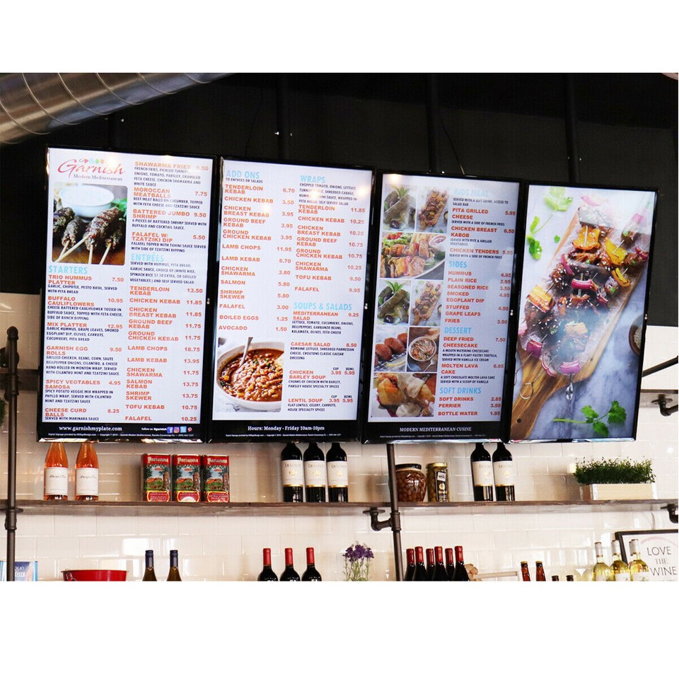 Ultra-thin LED Light Box Restaurant Cafe Poster Illuminate Frame Menu ...